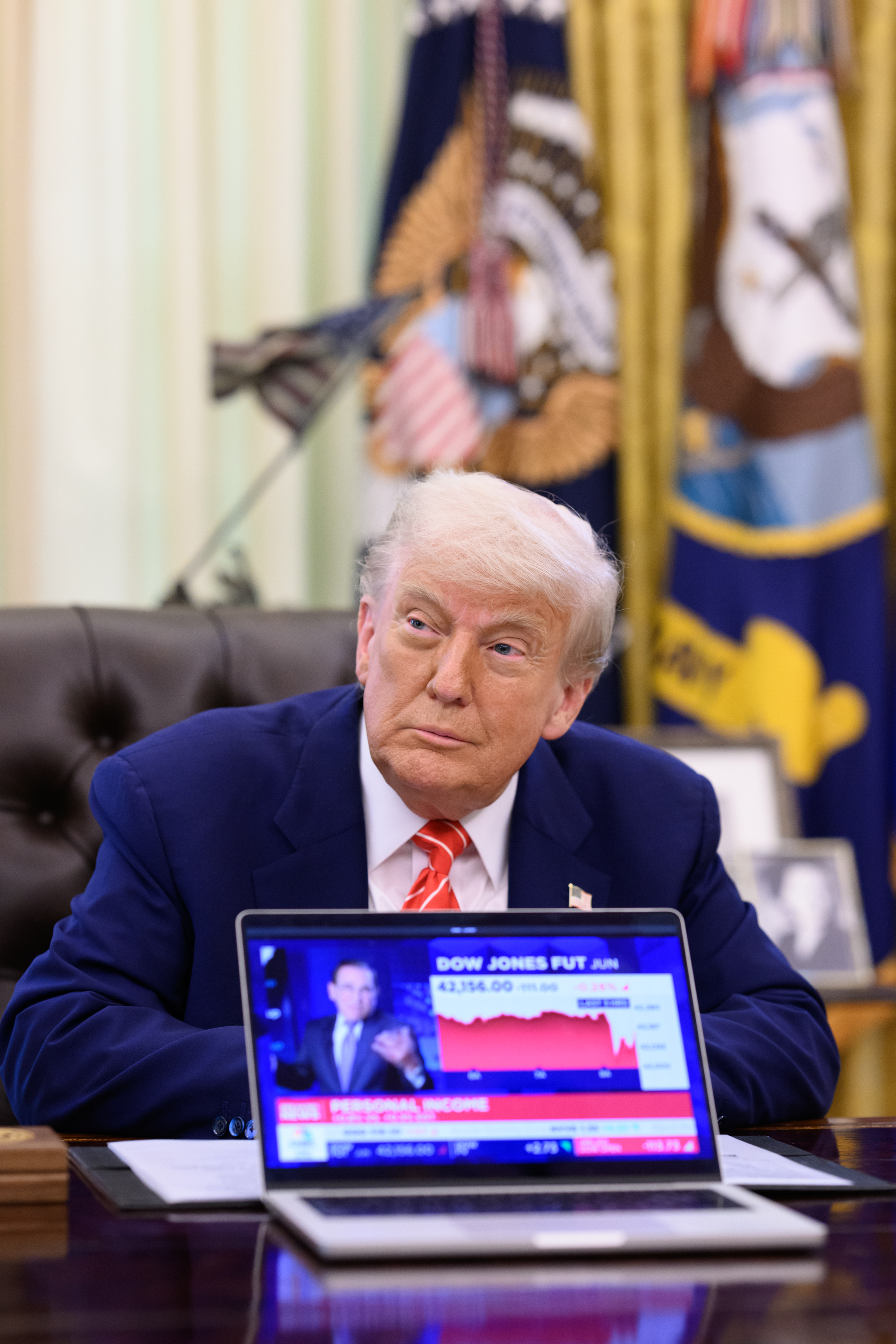 President Trump participates in a press conference with departing DOGE ...