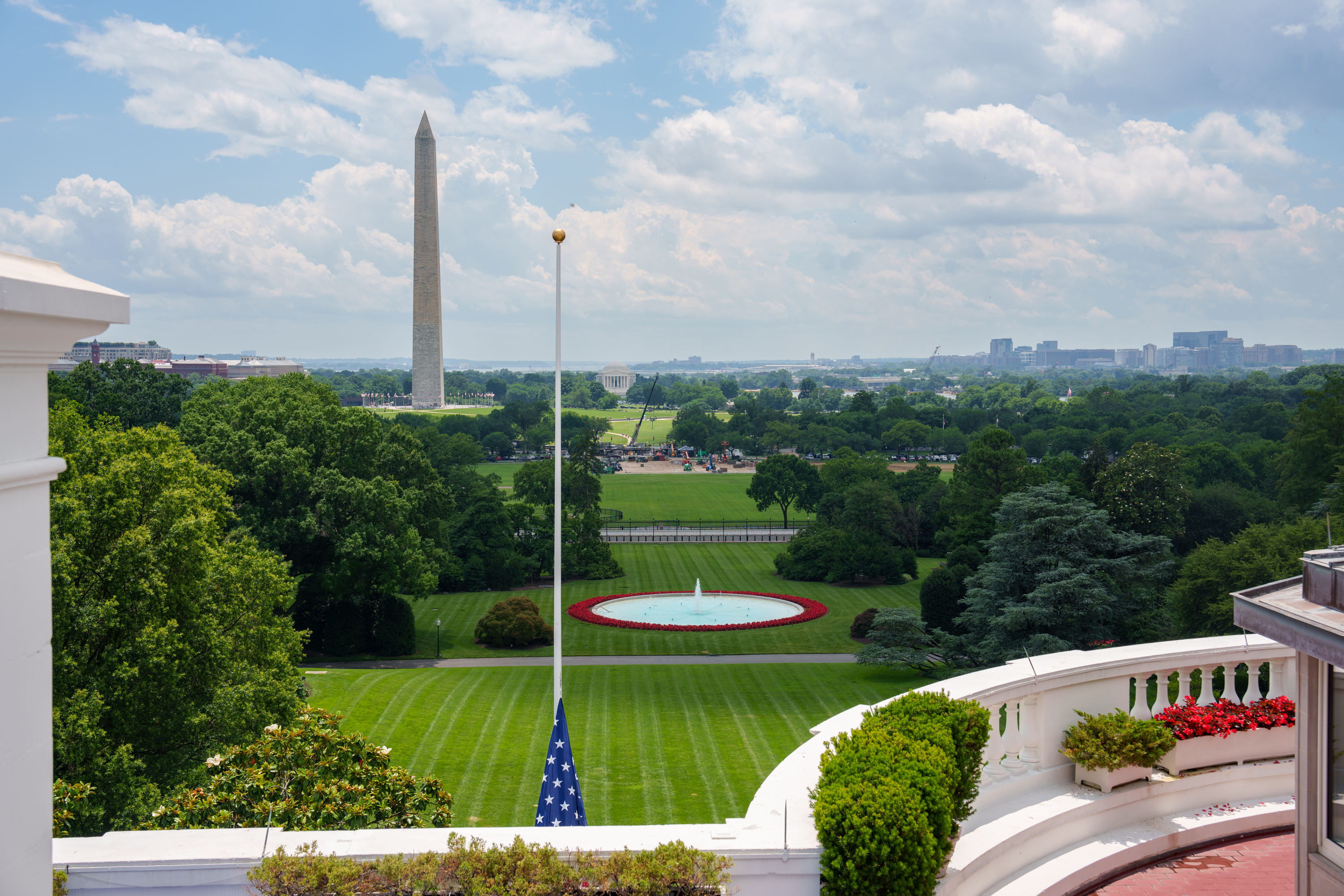 President Trump Raises New American Flag on South Lawn of the White ...