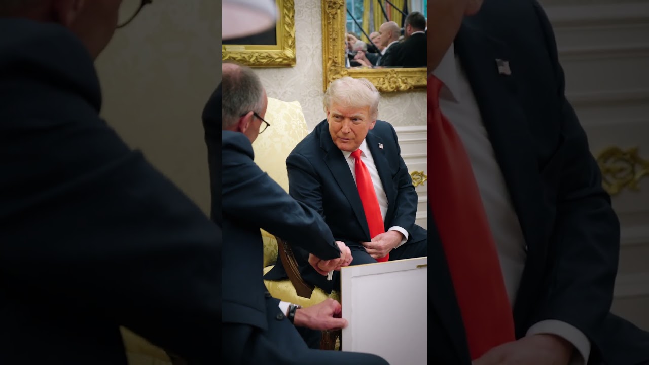 German Chancellor Merz presents POTUS with the birth certificate of ...