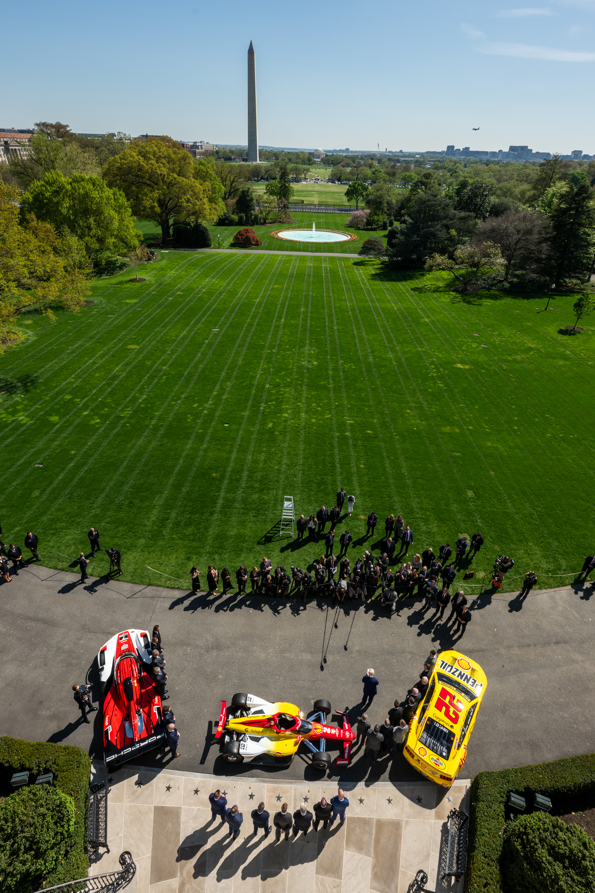 President Trump participates in a photo opportunity with 2024 NASCAR ...