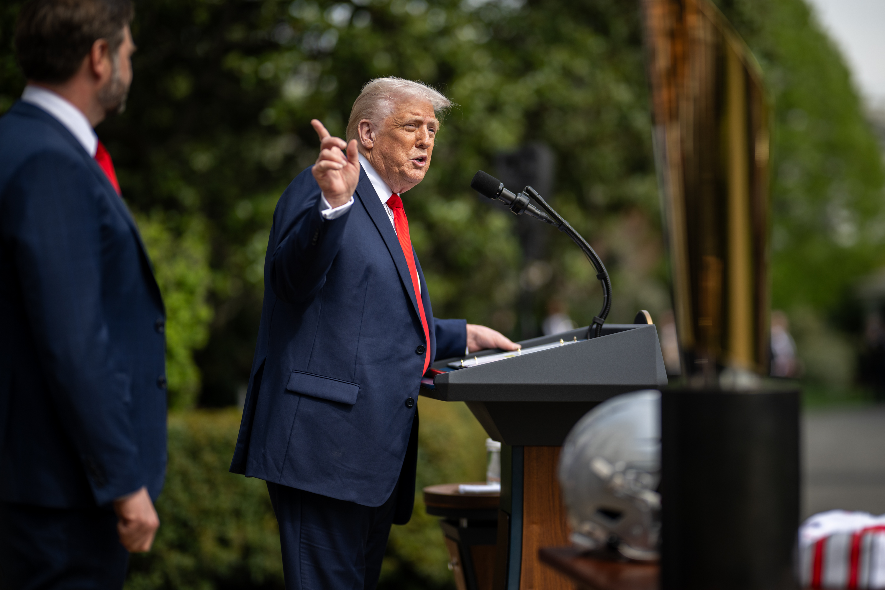 President Trump delivers remarks celebrating the 2024 College Football ...