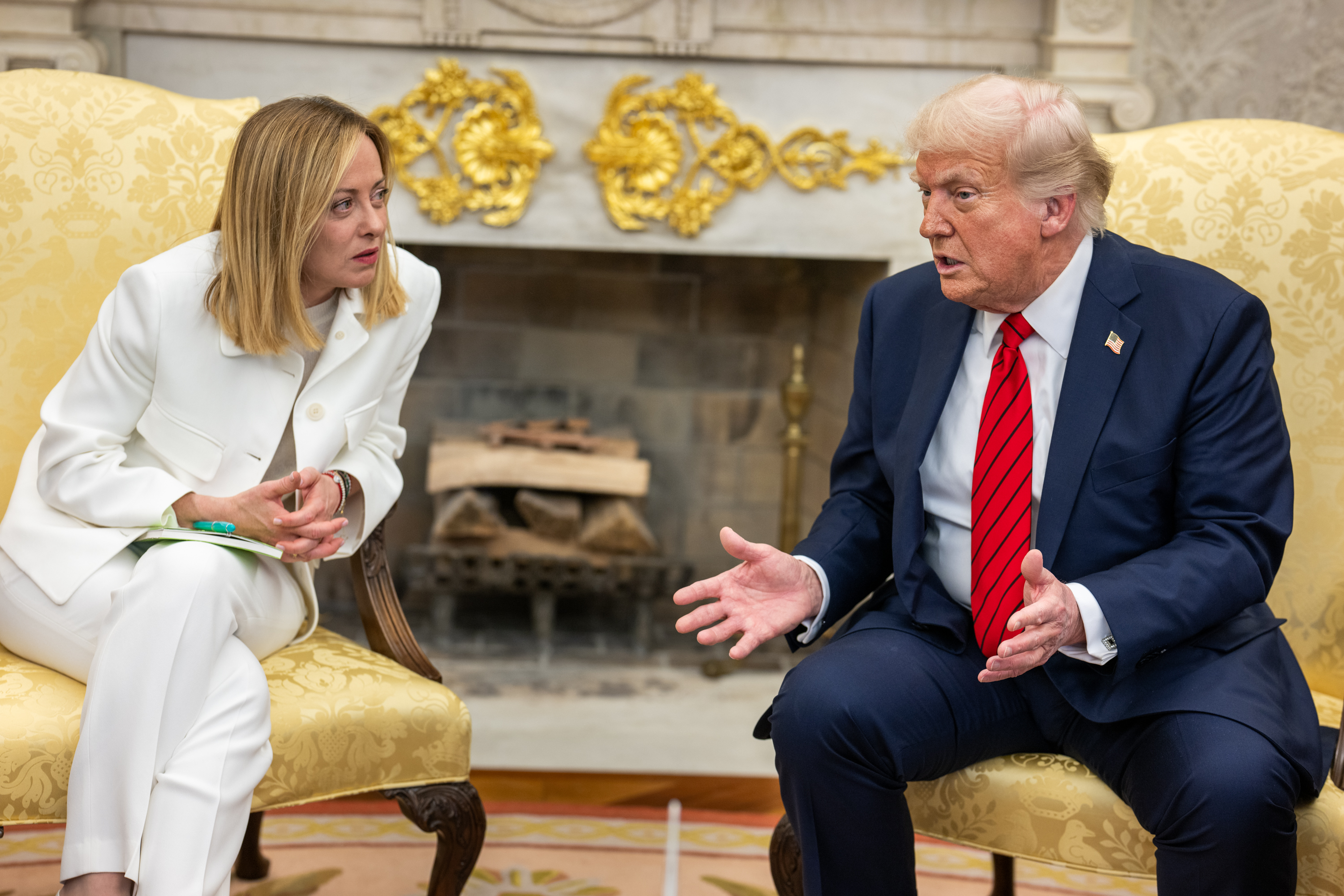 President Trump holds a bilateral meeting with Prime Minister Giorgia ...
