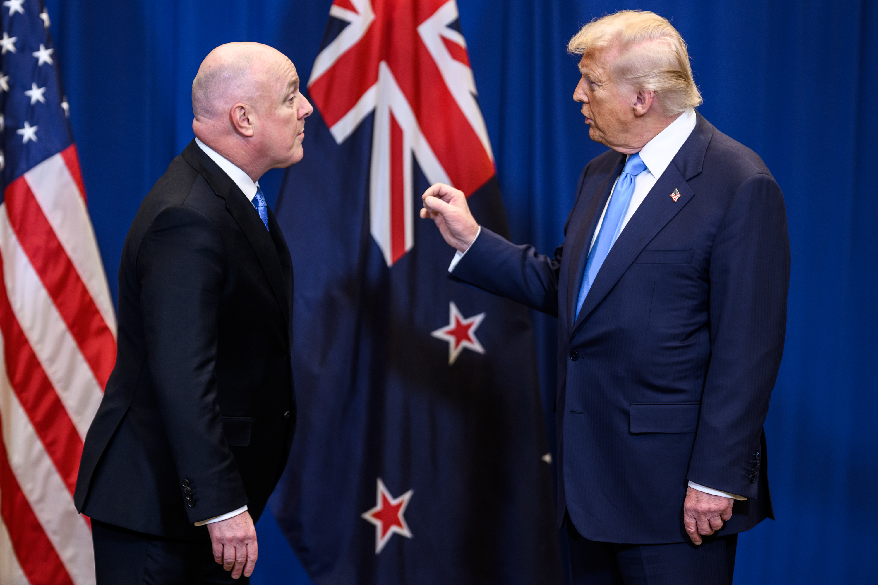 President Donald Trump participates in a pull-aside meeting with Prime ...