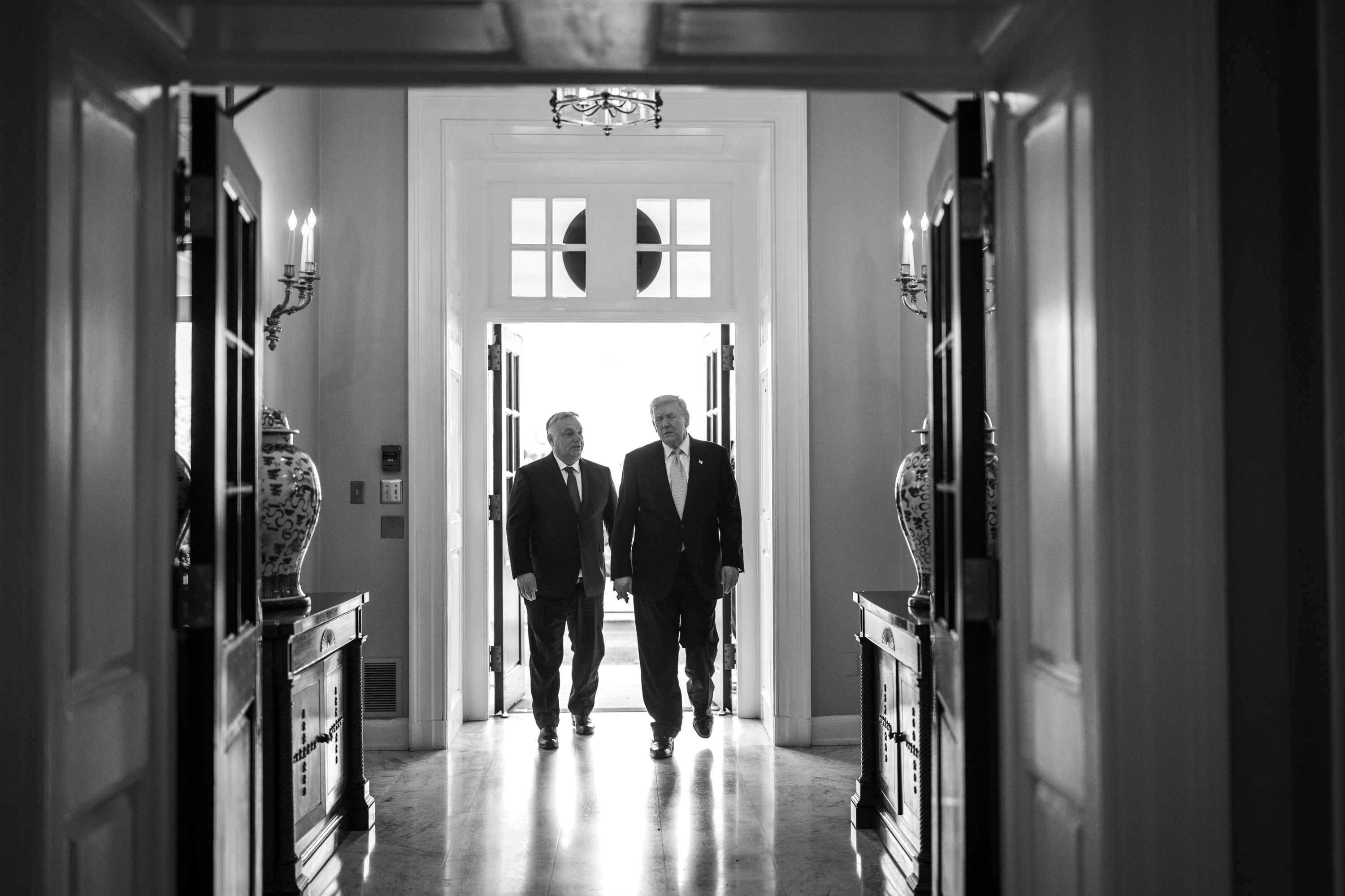 President Donald Trump hosts a bilateral lunch meeting with Hungarian ...